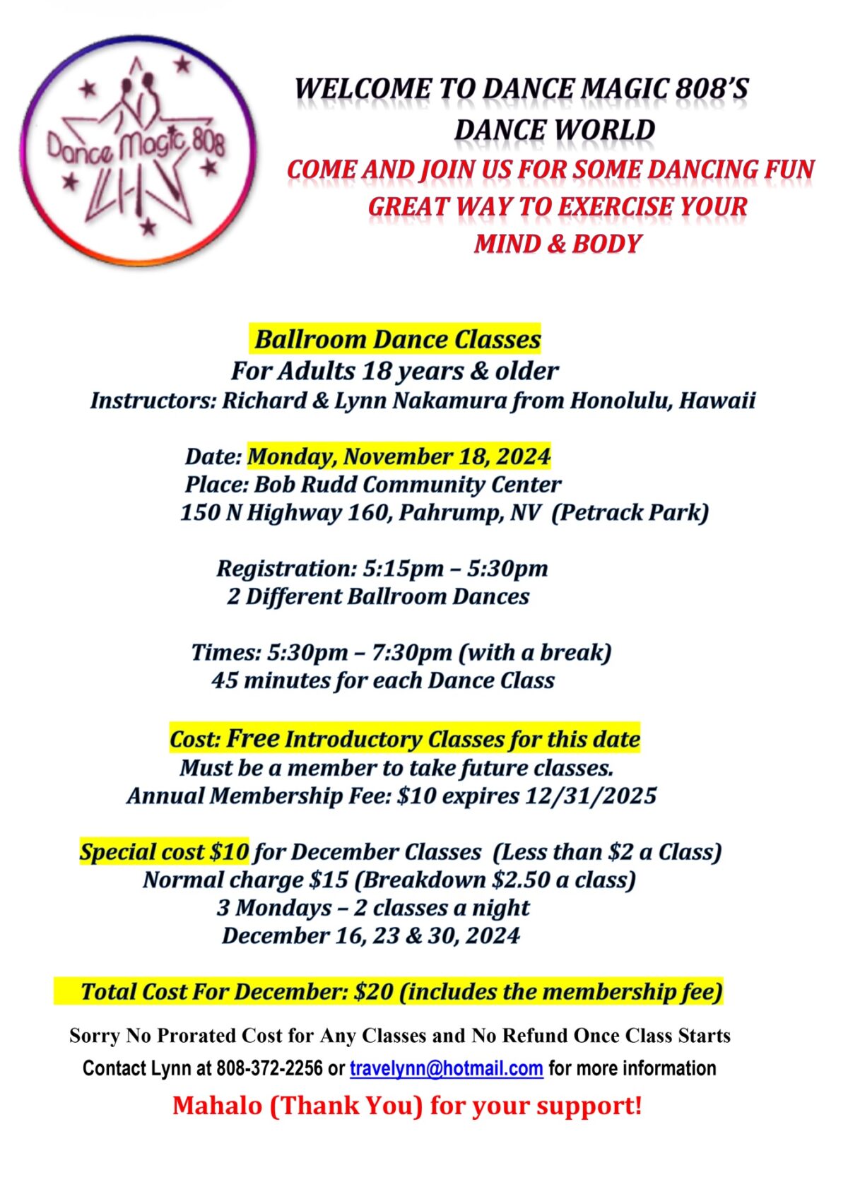 Dance Magic 808 Brings Ballroom Dance Classes to Pahrump - Pahrump ...