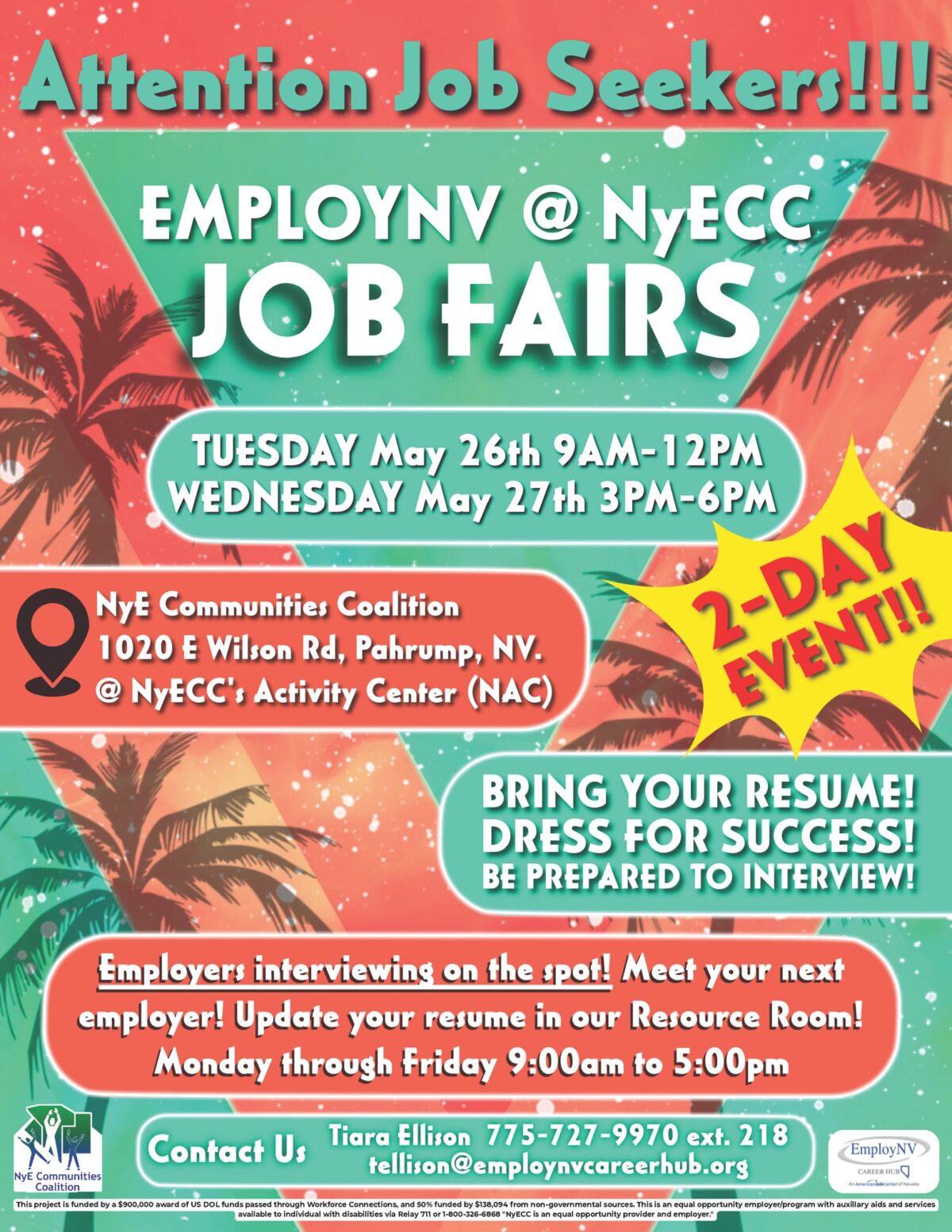 NyECC to Host Two-Day EmployNV Job Fair - Pahrump Valley Community News